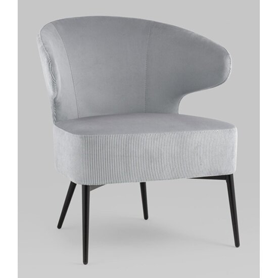 Кресло лаунж Stool Group Royal Stripes велюр серый