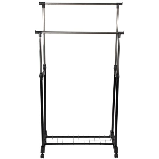 Вешалка напольная Рыжий Кот GR-03A 2 перекладины, с сеткой, 80х42х90-160 см
