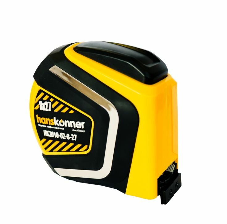 Рулетка 8x27мм, автостоп, двухстор, нейлон, супермощный магнит, Hanskonner HK2010-02-8-27
