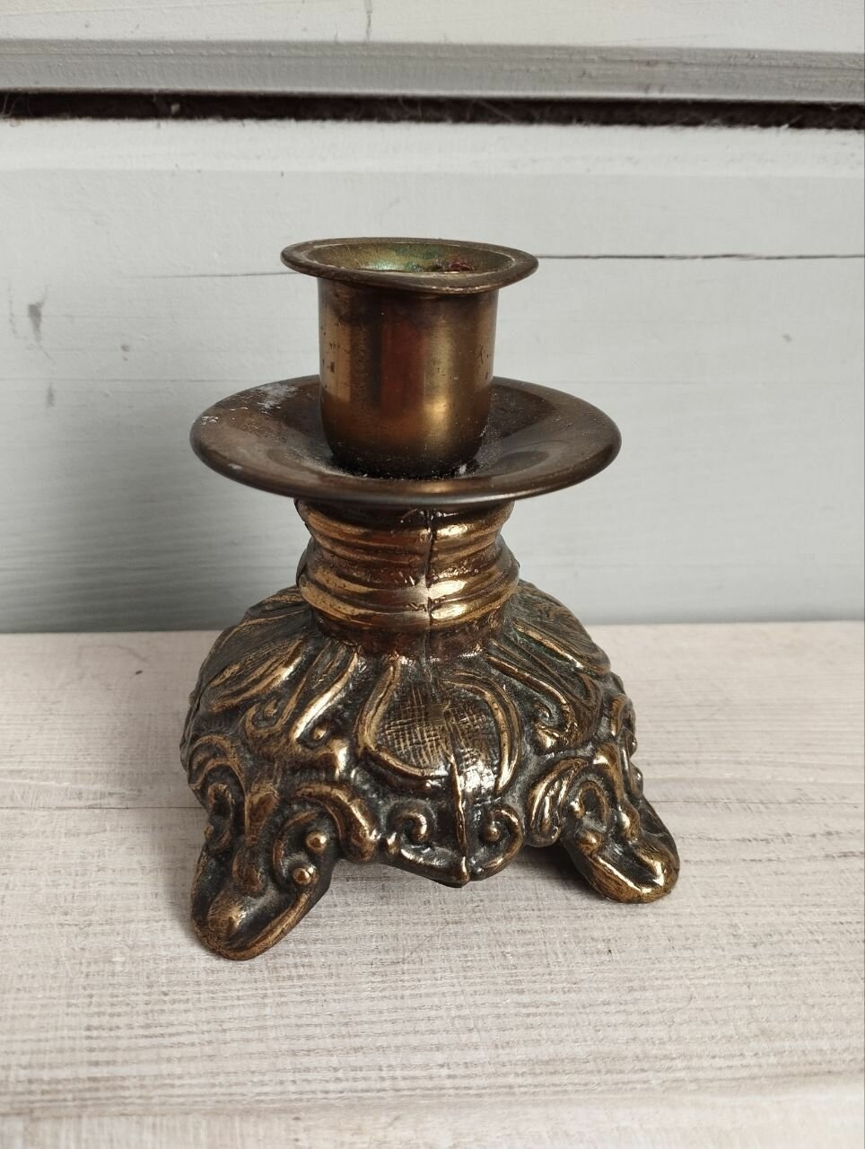 Винтажный латунный подсвечник