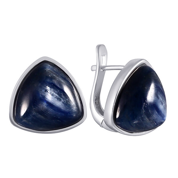 Серьги, серебро, 925 проба, кианит