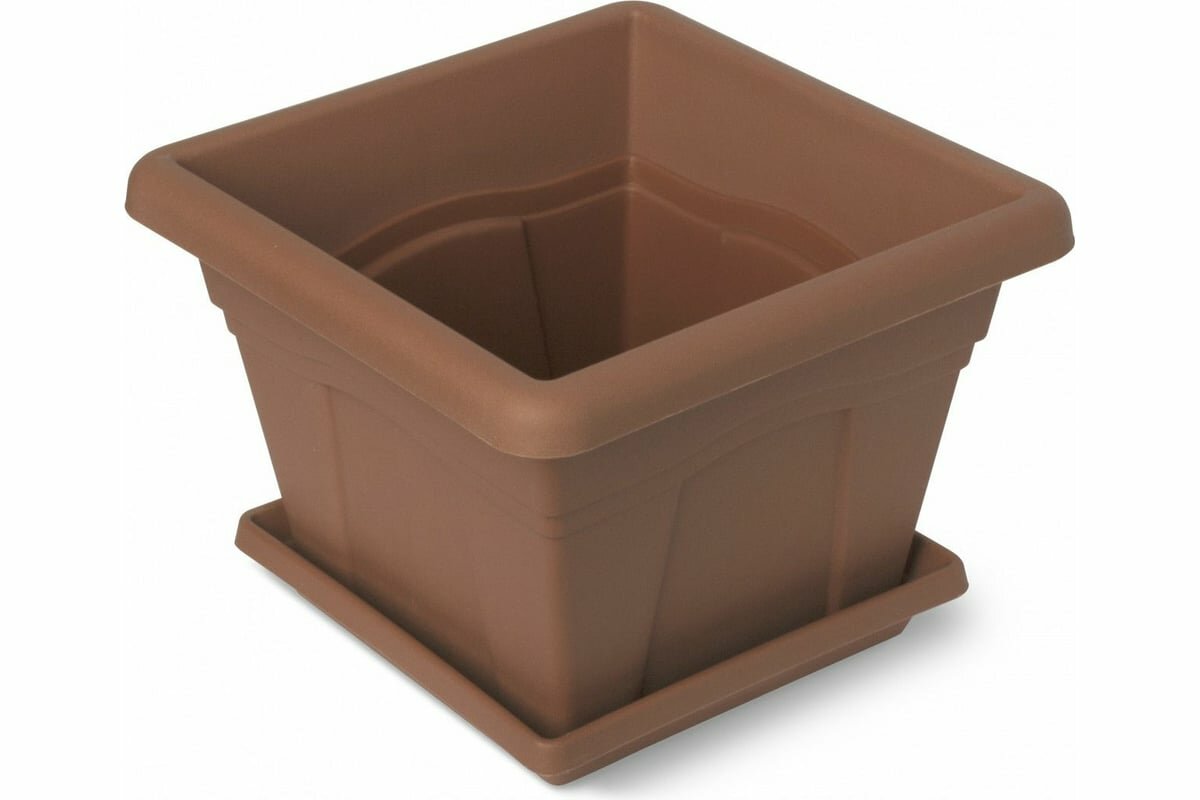 Martika Квадро горшок с поддоном 5.1 л 24x24 см терракотовый для интерьера и сада