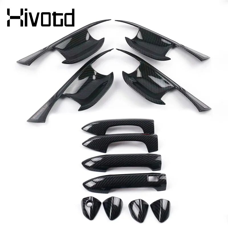 Для Geely New Coolray SX11 BelGee X50 2024, внешняя ручка, крышка дверной ручки автомобиля, накладка на дверную ручку, наклейка, аксессуары, детали Full Carbon