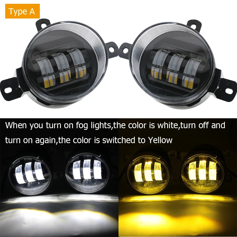 1 комплект светодиодных автомобильных противотуманных фар в сборе для Haval H6 Red Logo H6 Sport 2014-2020, передние DRL дневные ходовые огни/линза белого + желтого цвета type a