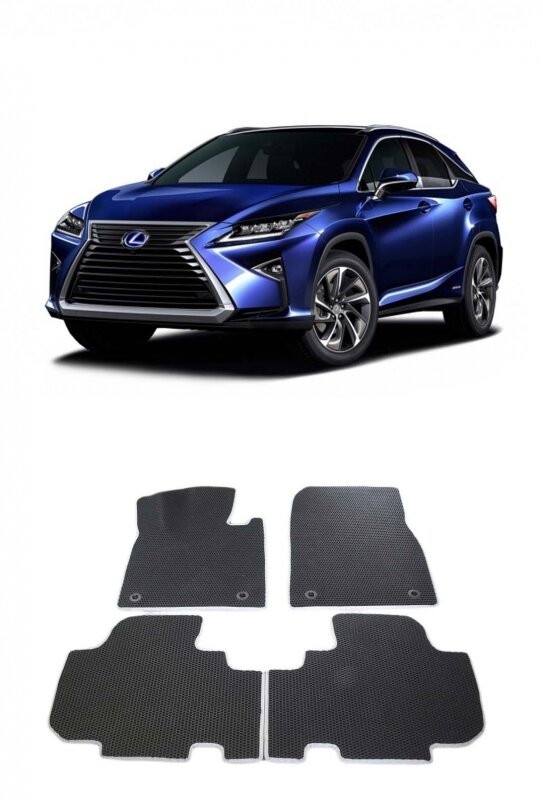 Ева коврики Lexus RX IV 2015 -/ Ева ЭВА сота/ цвет Серый c серой окантовкой / EVA Smart / коврики в салон автомобиля Лексус