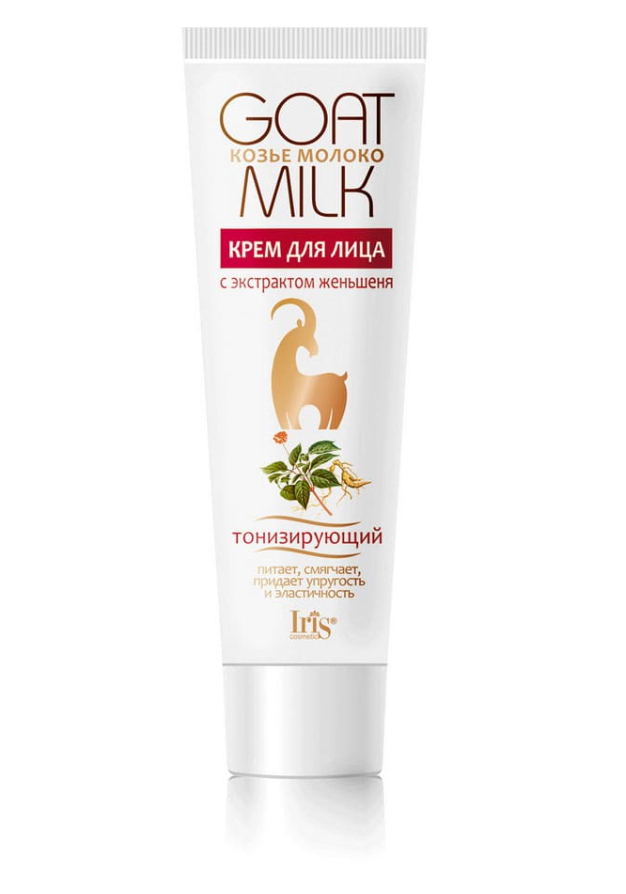 Iris cosmetic Крем для лица Козье молоко, с экстрактом женьшеня тонизирующий, 100 мл