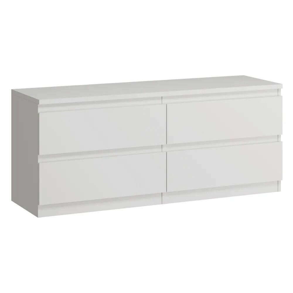 Тумба ГУД лакк "кастор", 4 ящика, 54.2 x 39.6 x 129.7 см, цвет: белая RU