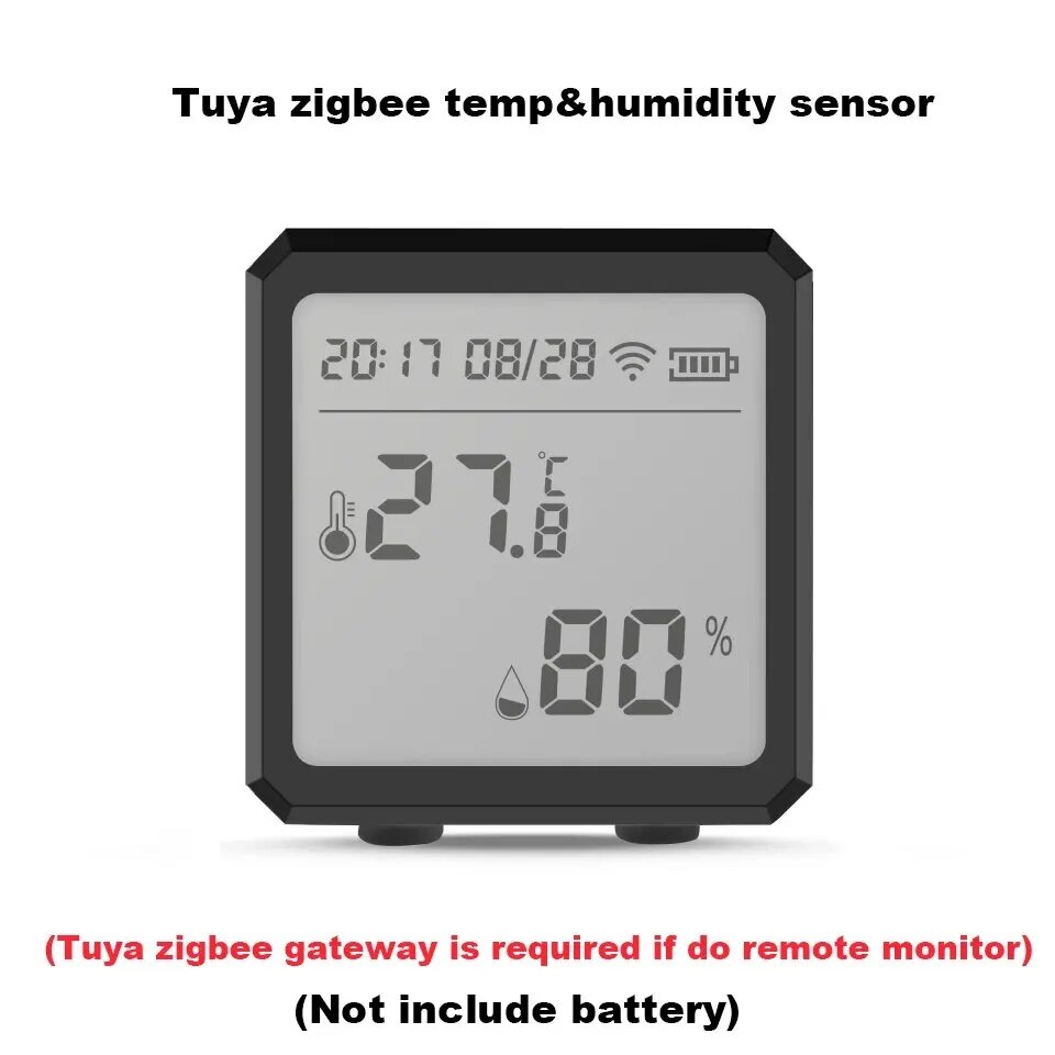 Tuya Zigbee датчик температуры и влажности TH01Z-Black