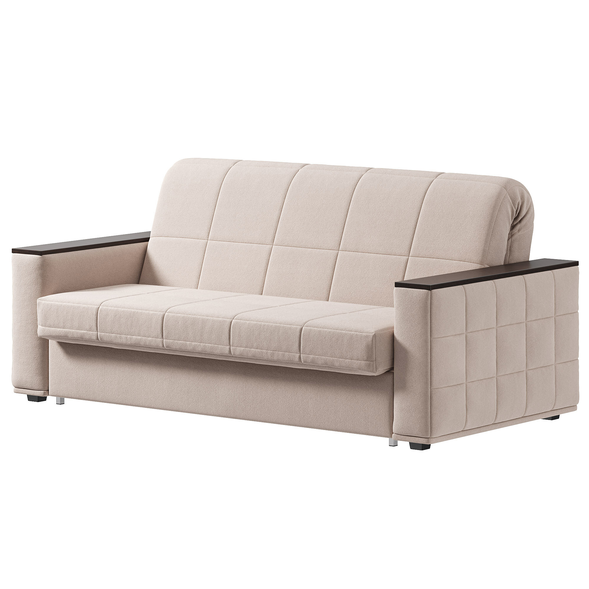 Диван-кровать Аккордеон Классик ППУ 120см Ньютон Крем (накл. венге)