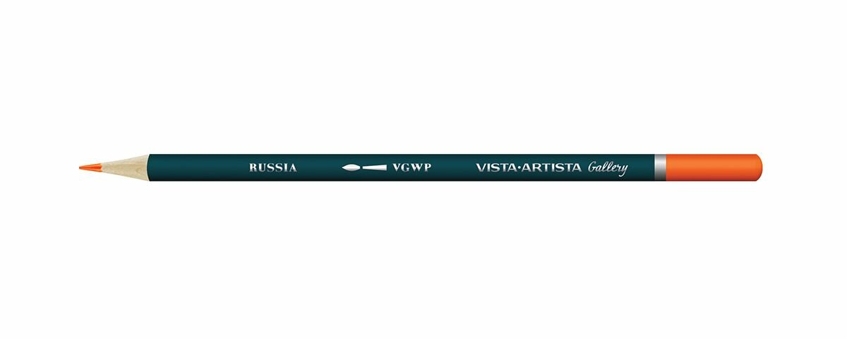 Карандаш акварельный художественный 6 шт."VISTA-ARTISTA" "Gallery" VGWP заточенный 223 Кадмиевый оранжевый (Cadmium orange)