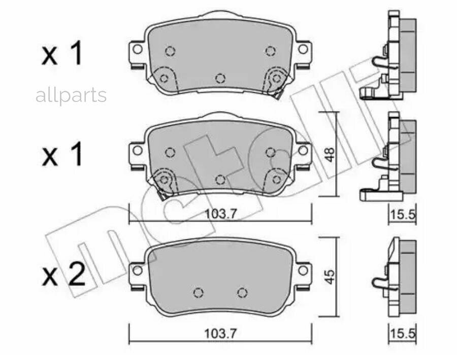 METELLI 22-1011-0 Колодки тормозные