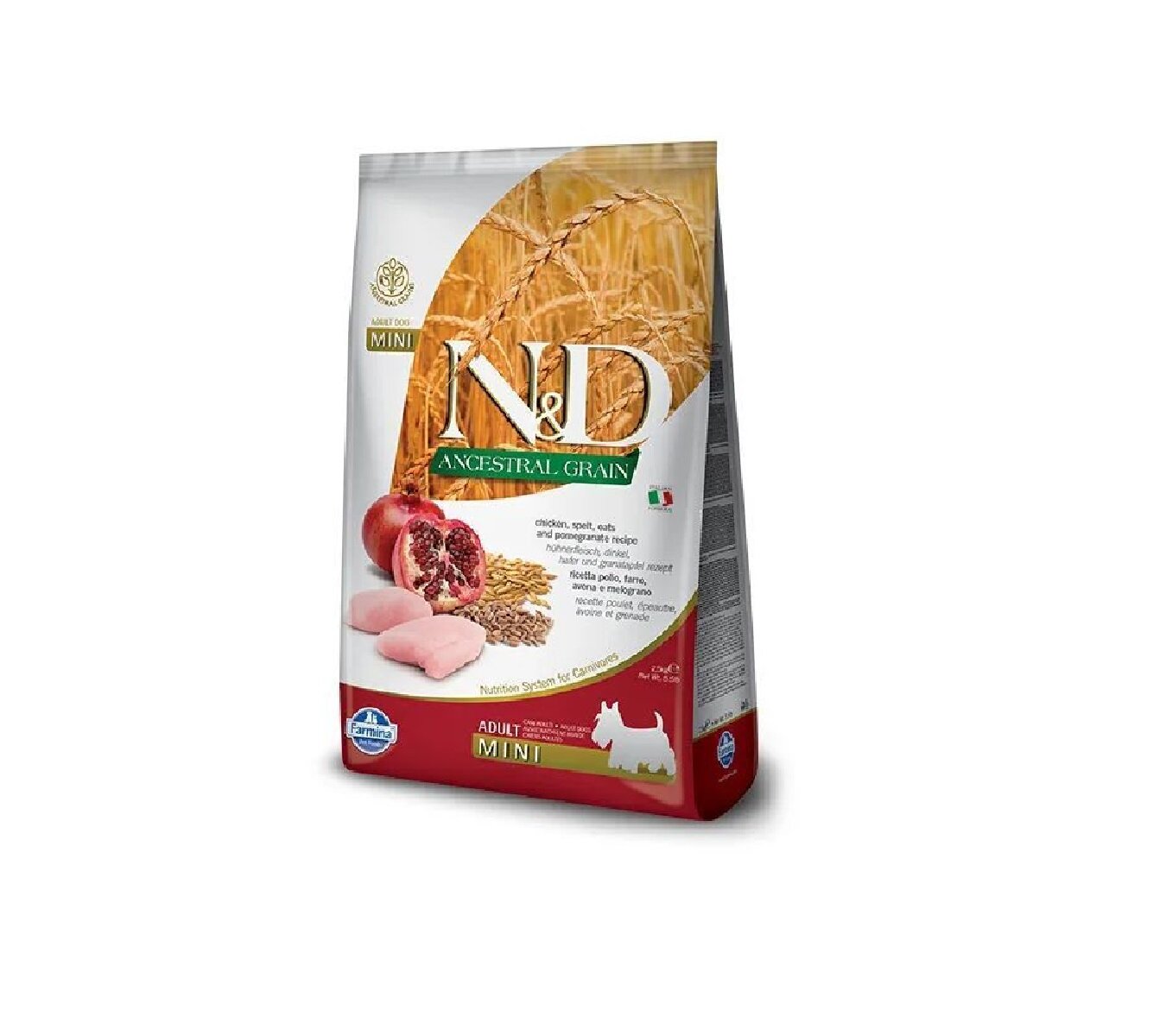 Сухой корм FARMINA ND ANCESTRAL GRAIN DOG Chicken Pomegrante Adult MINI для взрослых собак мелких пород с курицей и гранатом 2,5кг