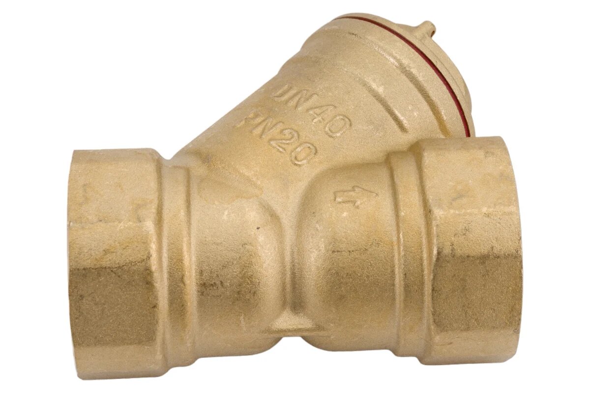 STI латунный сетчатый фильтр Y-образный Ду40 Ру16 муфтовый уплотнение паронит TT000009627