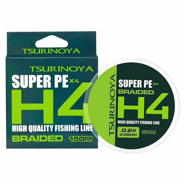 TSURINOYA Super PE H4 плетенка 0.2# 150м