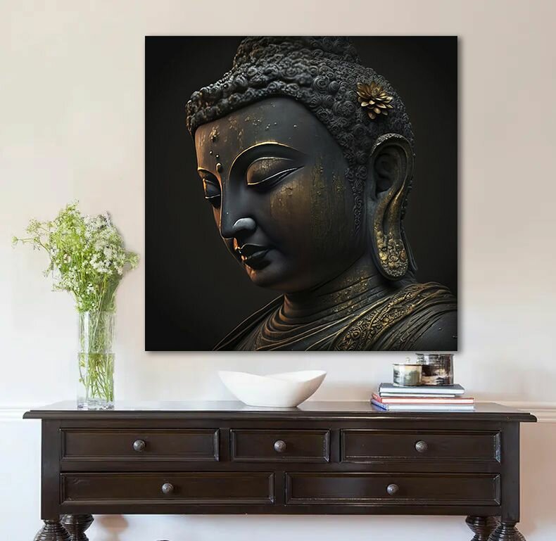 Картина ВсеКартины. Тут "Многоликий Будда", 50x50 см, на холсте