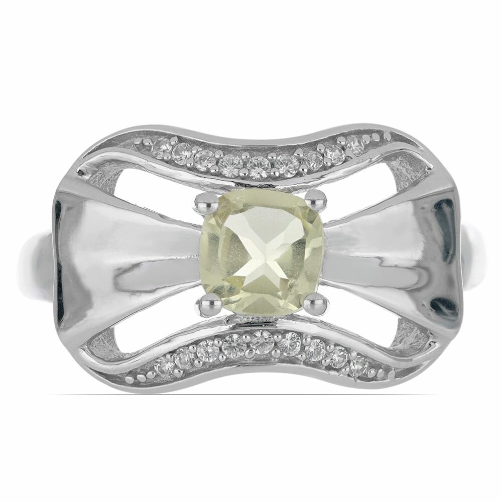 Кольцо, серебро, 925 проба, родирование, топаз, циркон