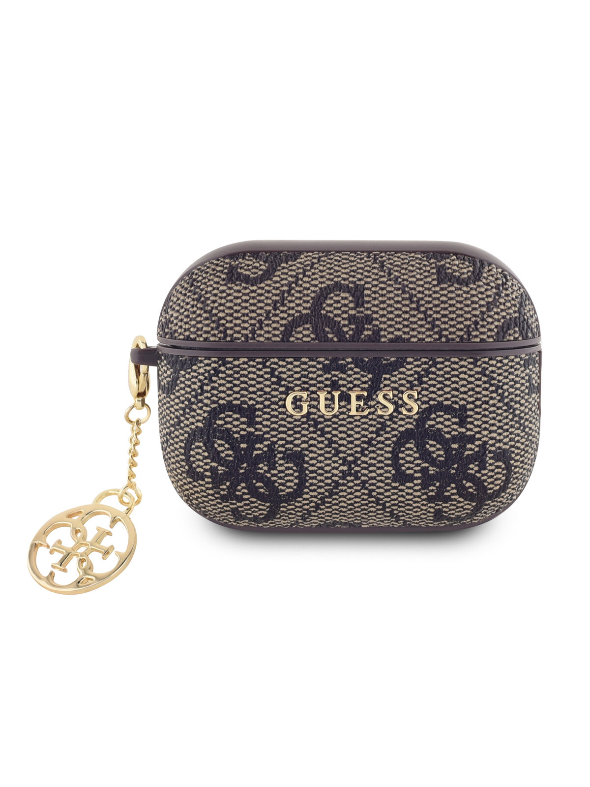 Guess для Airpods Pro 2 чехол PU leather 4G with Classic metal logo and Charm Brown