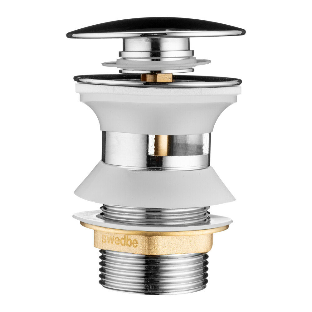 Донный клапан Swedbe клик-клак 1 1/4 с переливом хром (0003)
