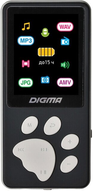 Плеер Hi-Fi Flash Digma S4 8Gb черный/серый/1.8"/FM/microSDHC