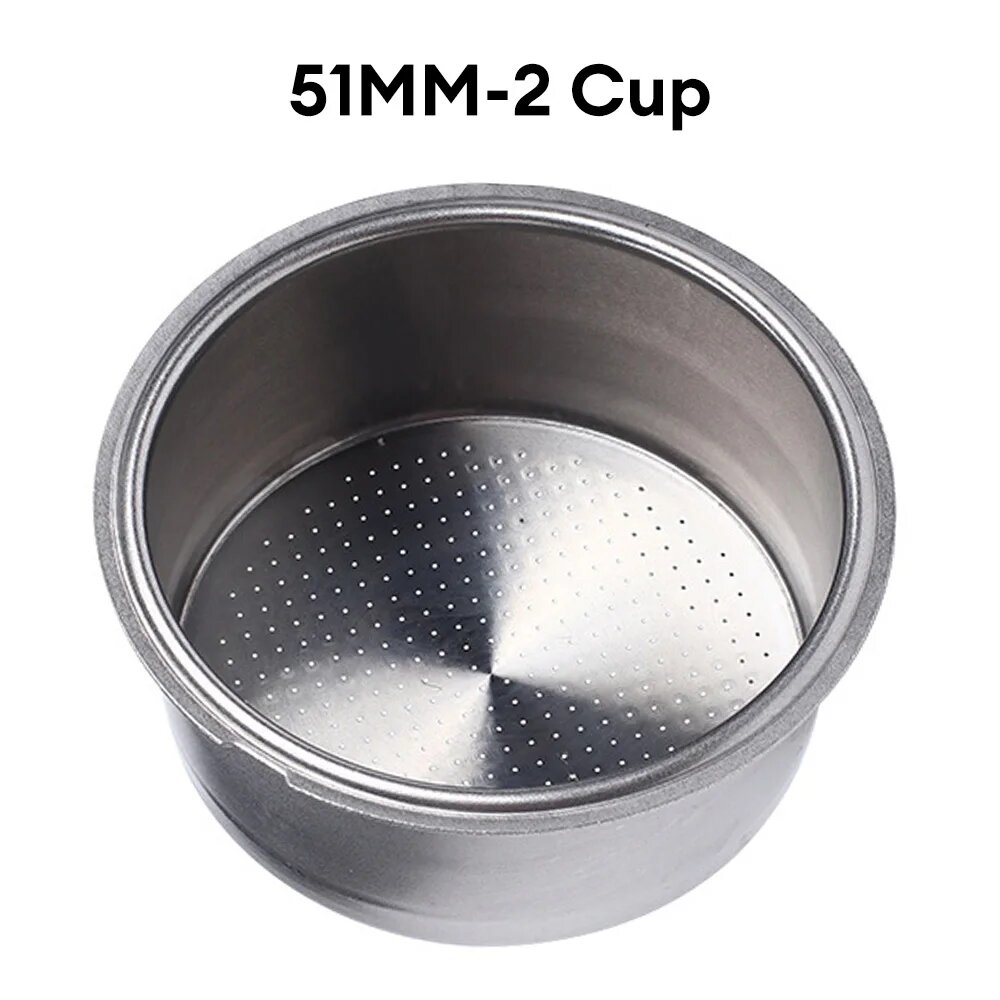Фильтр для кофе 51 мм, 2-cup, нержавеющая сталь, серебряный