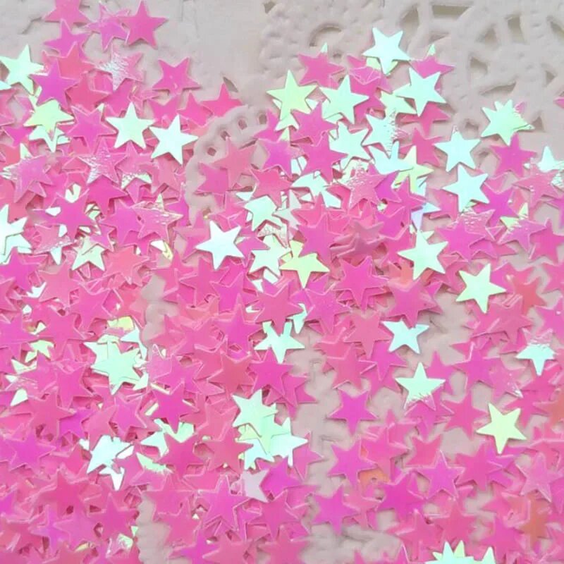 Конфетти звёздочки для праздника 20г Розовый, pink confetti