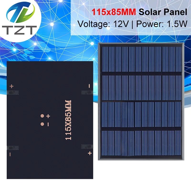 Солнечная панель TZT 12В 1,5Вт 1PCS