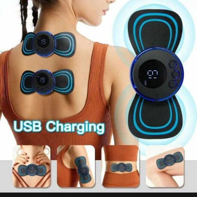 Мини-массажер для тела Pulse Neck Relief EMS Массажер для тела Butterfly для мужчин и женщин