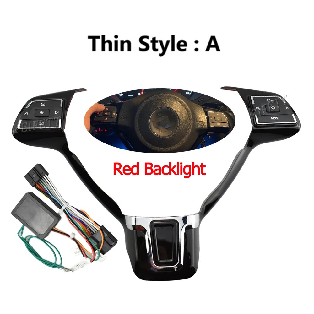 Для VW MK6 Jetta Polo Passat Bora Sagitar Golf 2010-2012 Кнопка переключения на руле Концентраторы Кнопка громкости Аудиопереключатель Телефон GPS Style A Thin