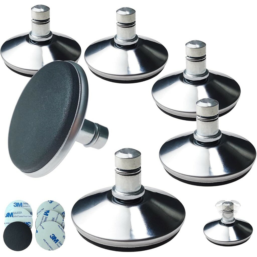 6 планеров для офисных кресел, Планеры для офисных кресел из нержавеющей стали, 6 штук Фетровых планеров, Самоклеящиеся для офисных кресел, столов, диванов (11 мм x 22 мм)