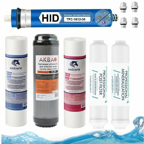 Сменный комплект картриджей для AQUAPRO AP-600M с минерализатором, мембраной и фитингами