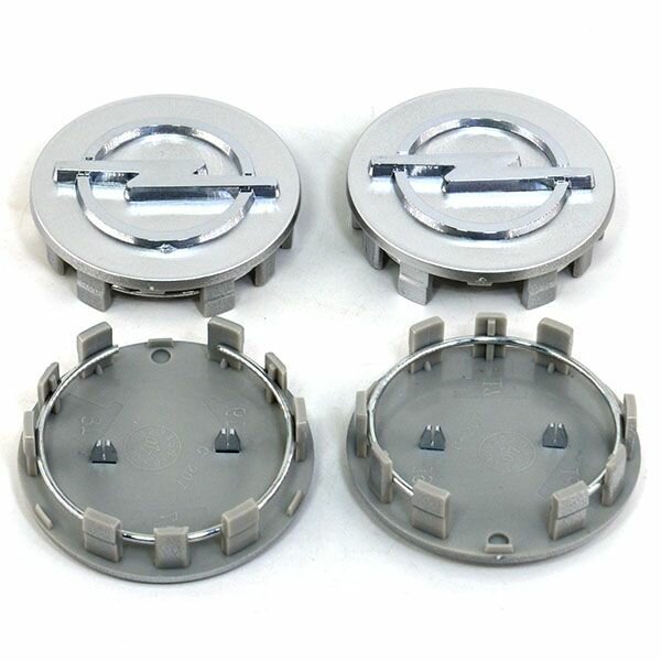 Колпачки на литой диск OPEL 59х55х12 мм серебристые комплект 4 шт.