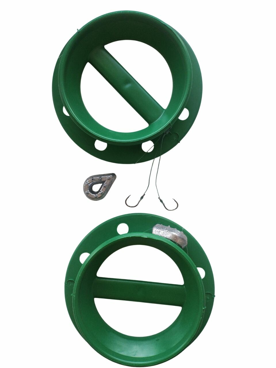 2 шт. Донка круглая оснащенная (леска-50м, груз 75гр, крючок-2шт)