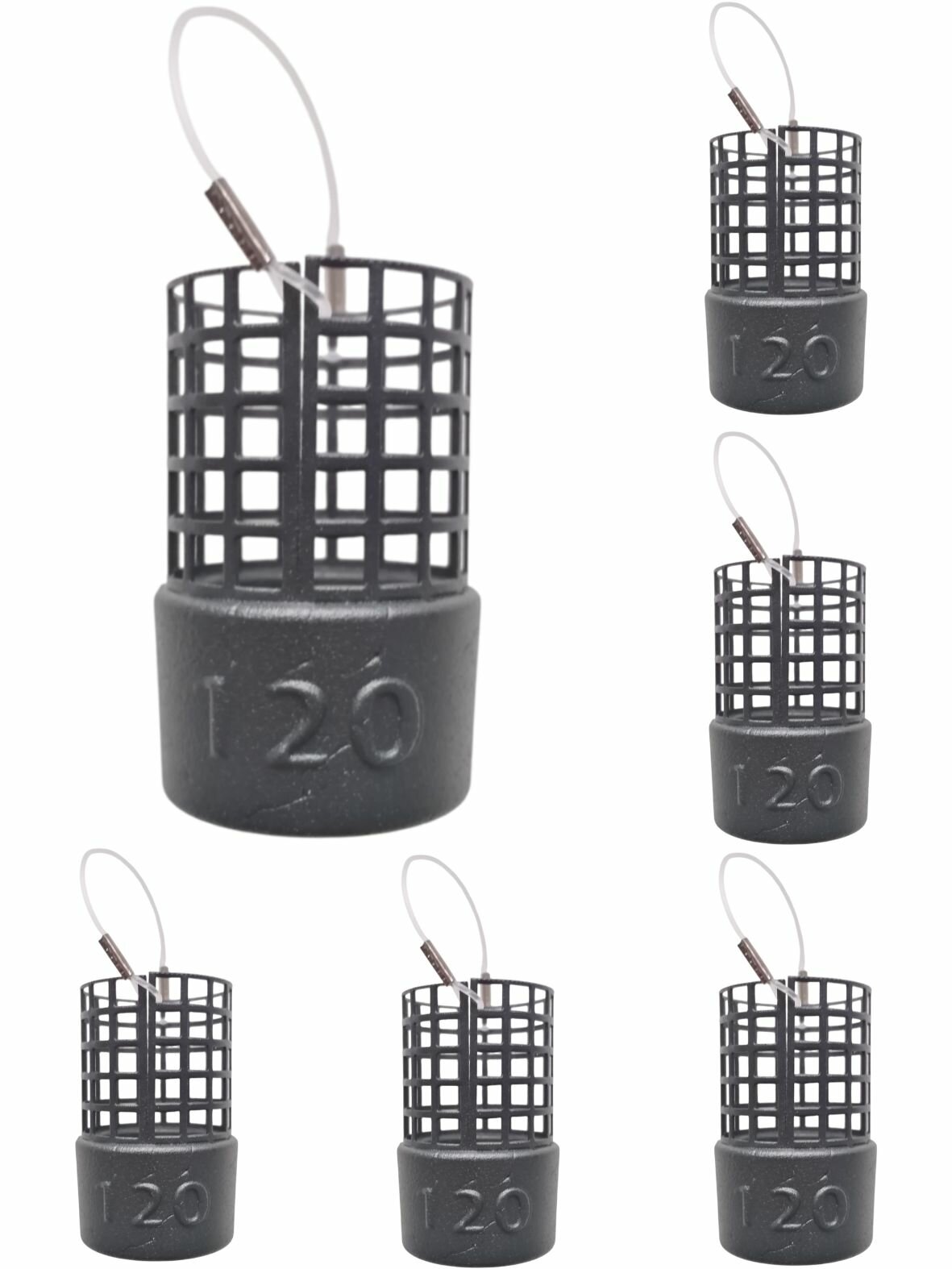 6 ШТ. Кормушка фидерная Дюза черная 120 гр. для реки с умеренным или сильным течением