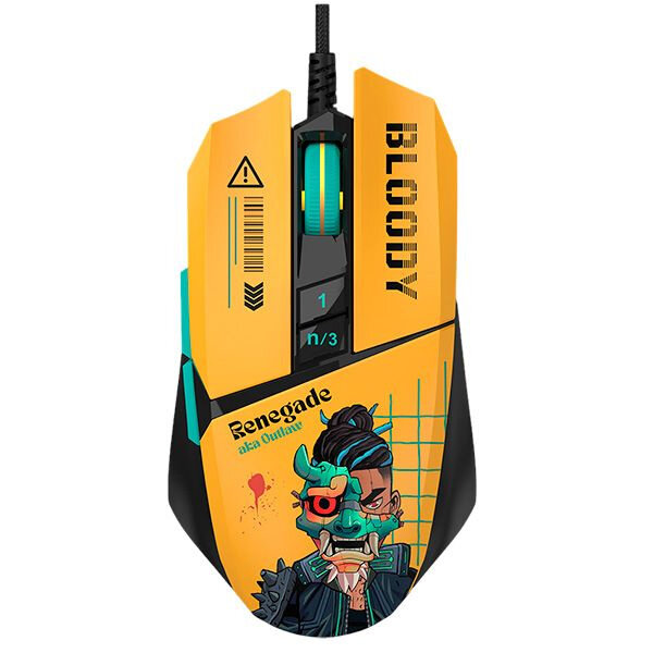 Мышь A4Tech Bloody W63 Max Renegade желтый/рисунок оптическая 12000dpi USB (W63 MAX)