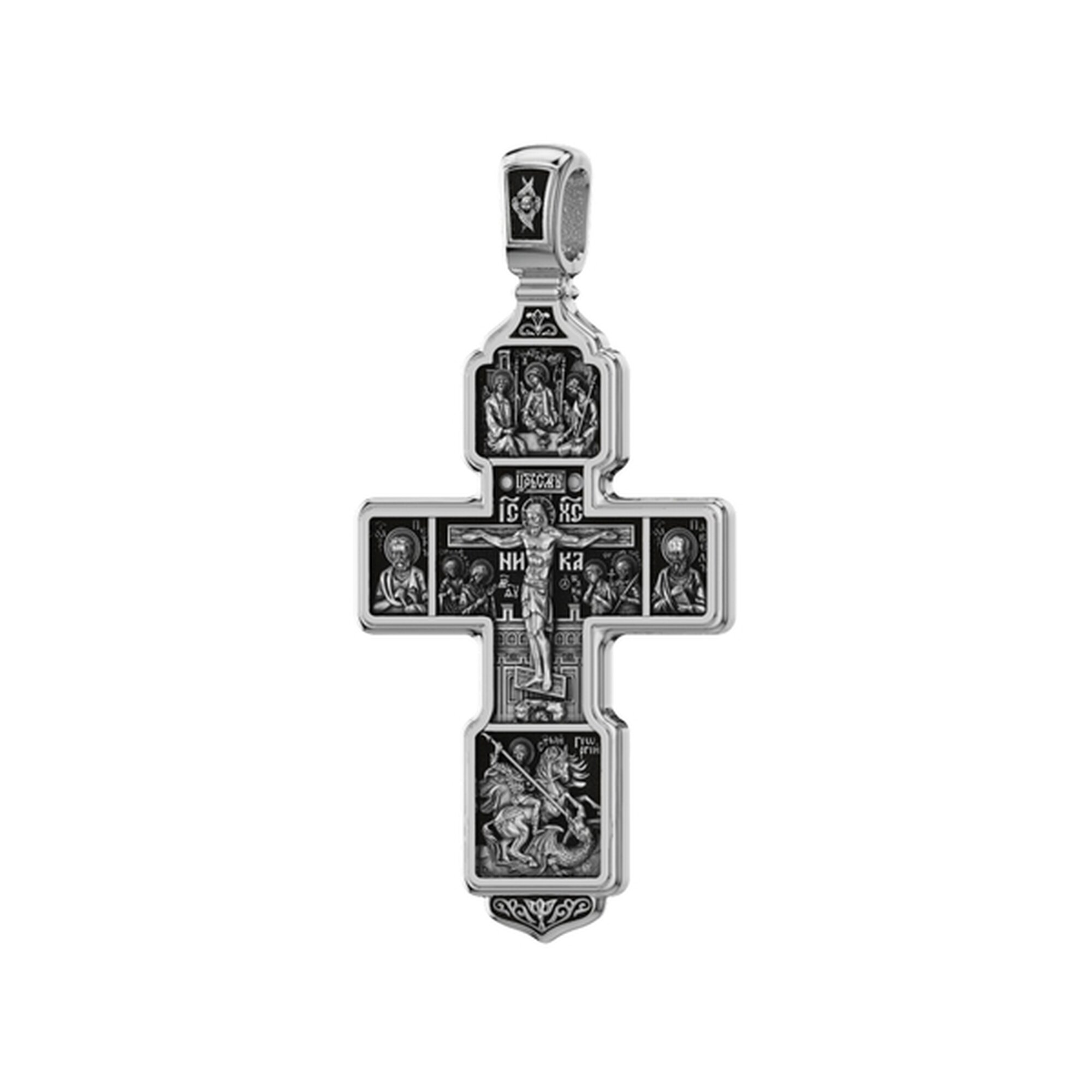 Крестик, серебро, 925 проба, чернение