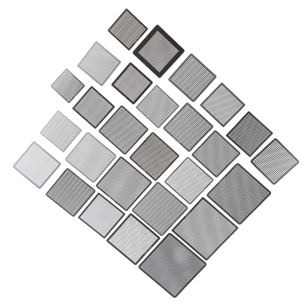 27шт BGA Трафареты Из Нержавеющей Стали BGA Универсальный Трафарет Для Реболлинга Reballing