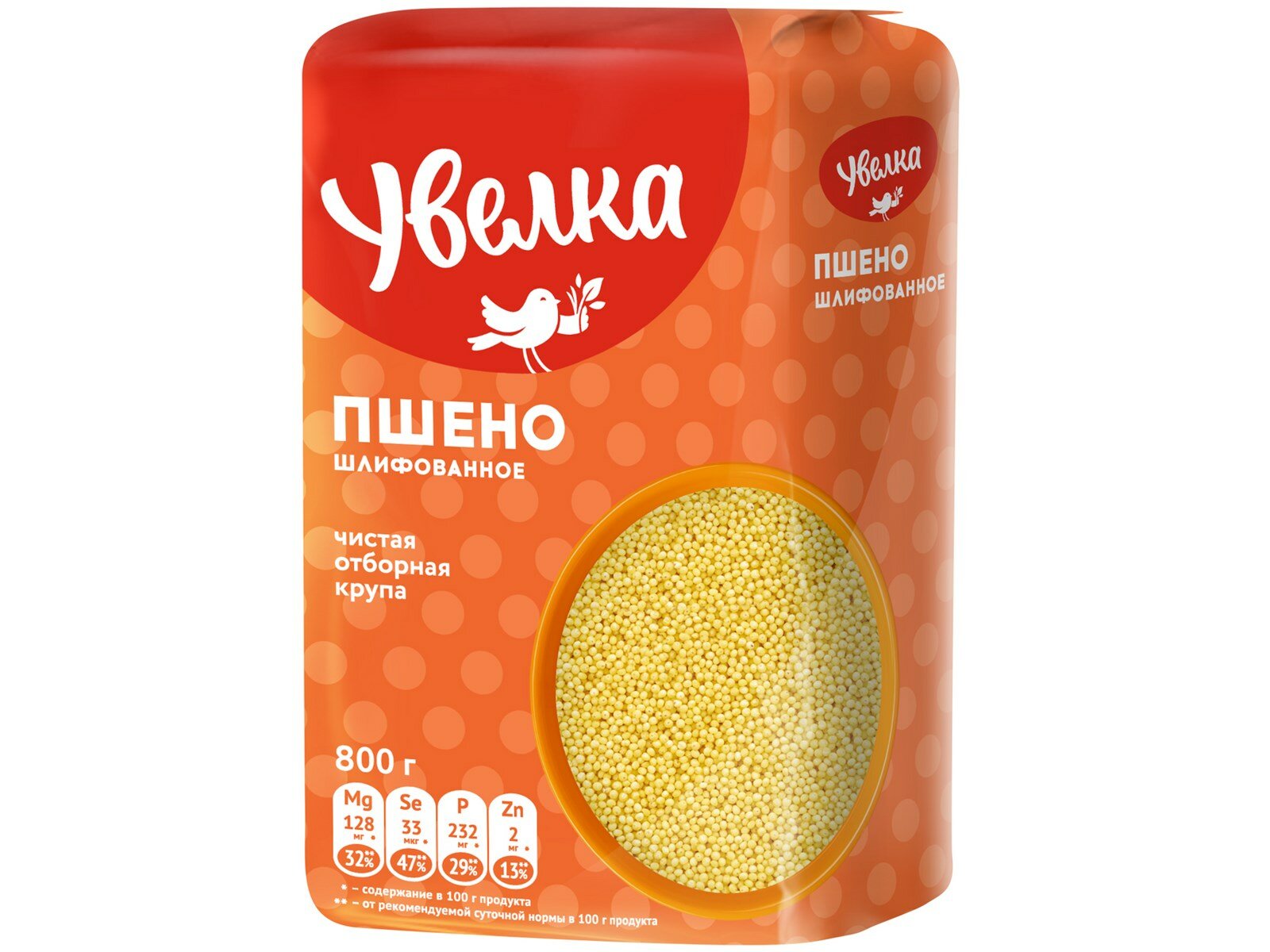 Крупа пшено Увелка шлифованное, 800г