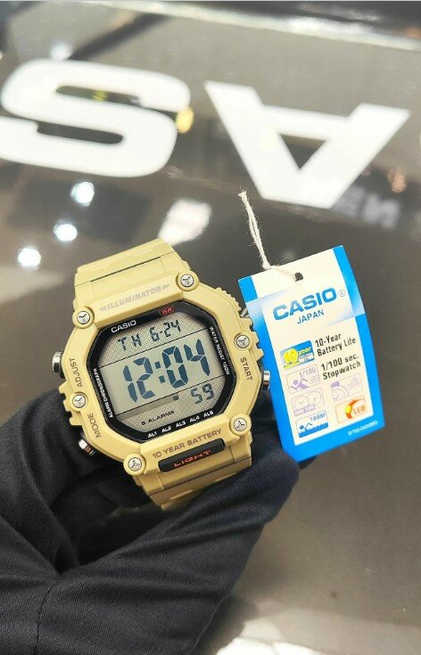 Наручные часы CASIO, хаки, бежевый — фото 1