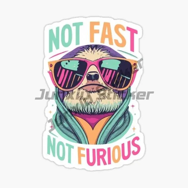 Не быстрый, не веселый ленивец, креативный значок, наклейка на бампер мотоцикла, настенный автомобильный стол, внедорожный гоночный велосипед, грузовик, ПВХ наклейка style I, 10cm