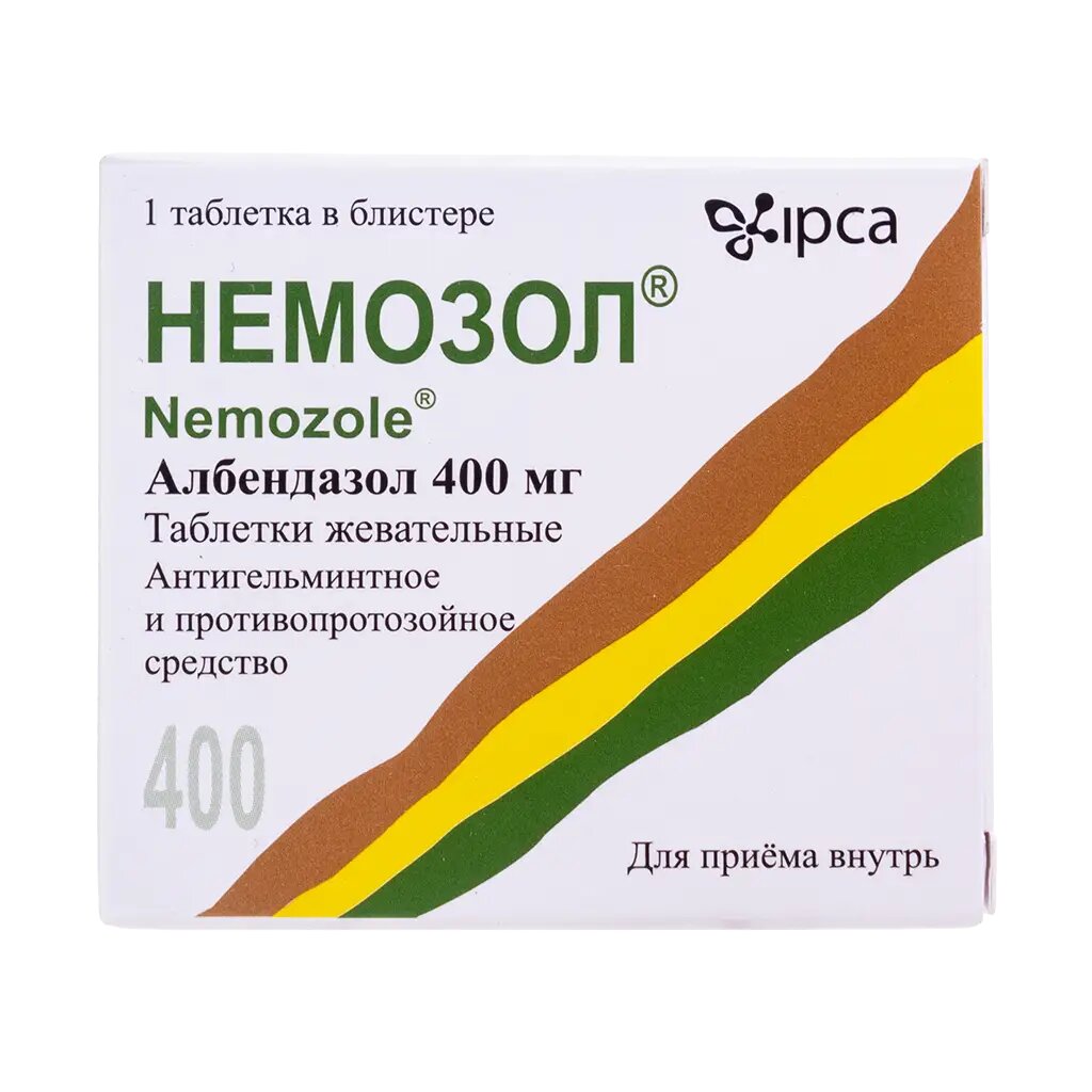 Немозол таблетки жевательные 400 мг 1 шт