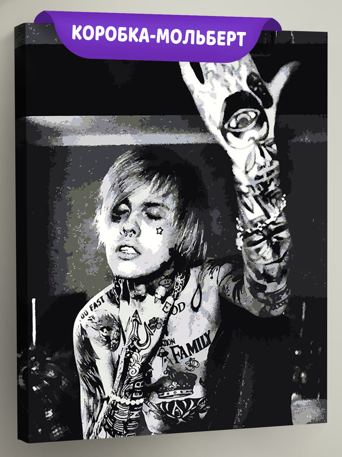 Картина по номерам на холсте с подрамником "Рок и рэп музыкант Джизус DZHIZUS 10" Раскраска 40х50 см, Знаменитости