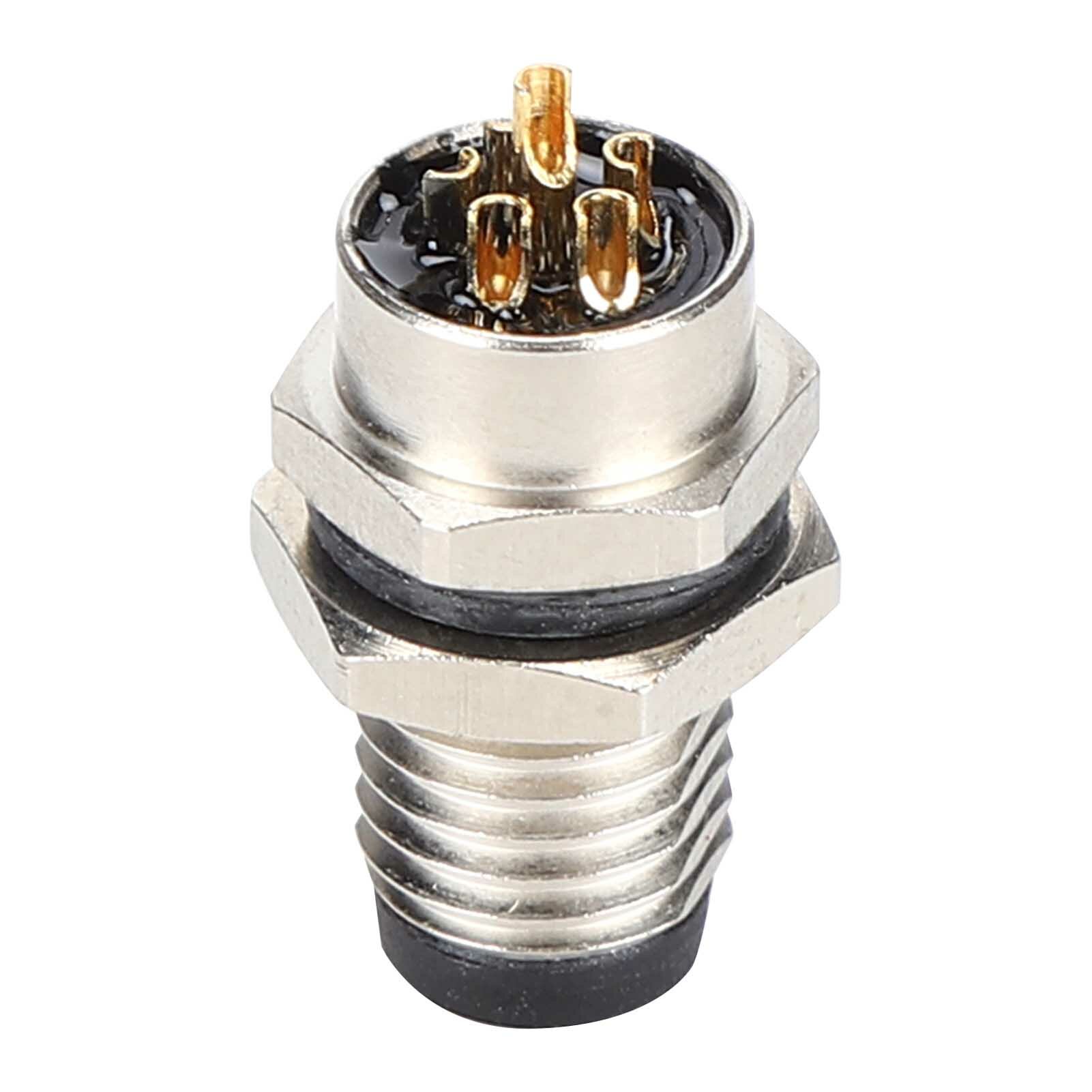 M8 Aviation 6Pin Plug Connector IP67 Waterproof Brass Nickel Plated Shell for Male Socket