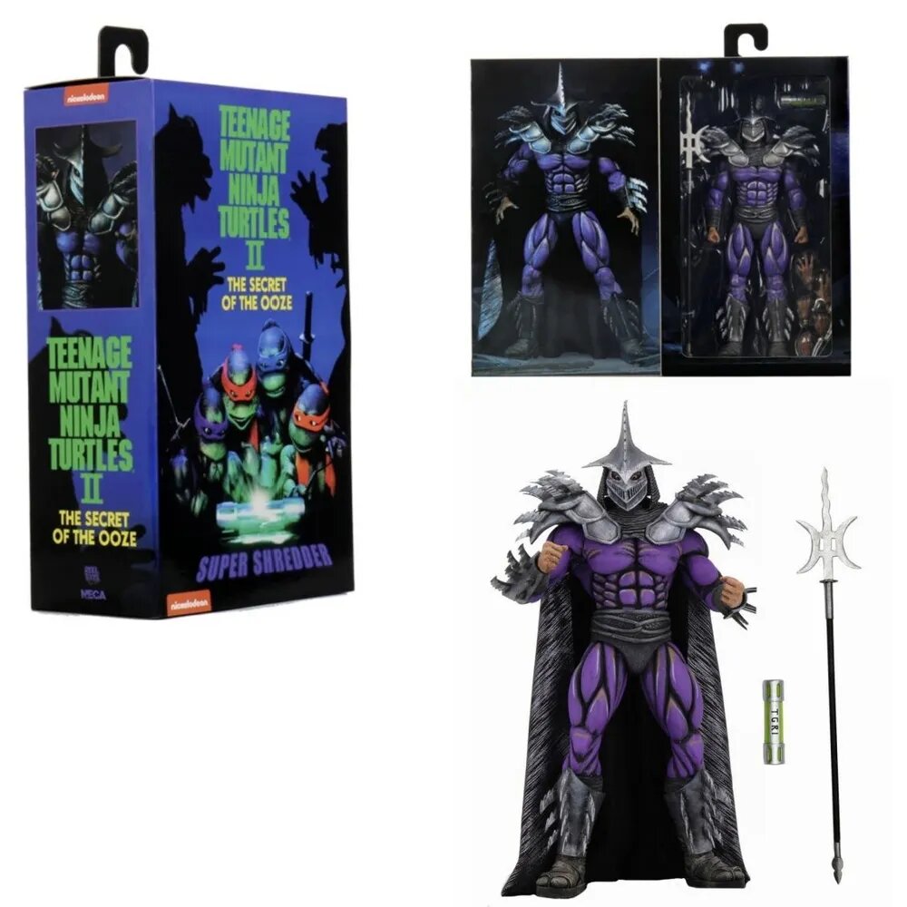 Фигурки NECA Серия киноверсий "Черепашки-ниндзя 2: Супер Шрейдер", подвижная модель в масштабе 7 дюймов