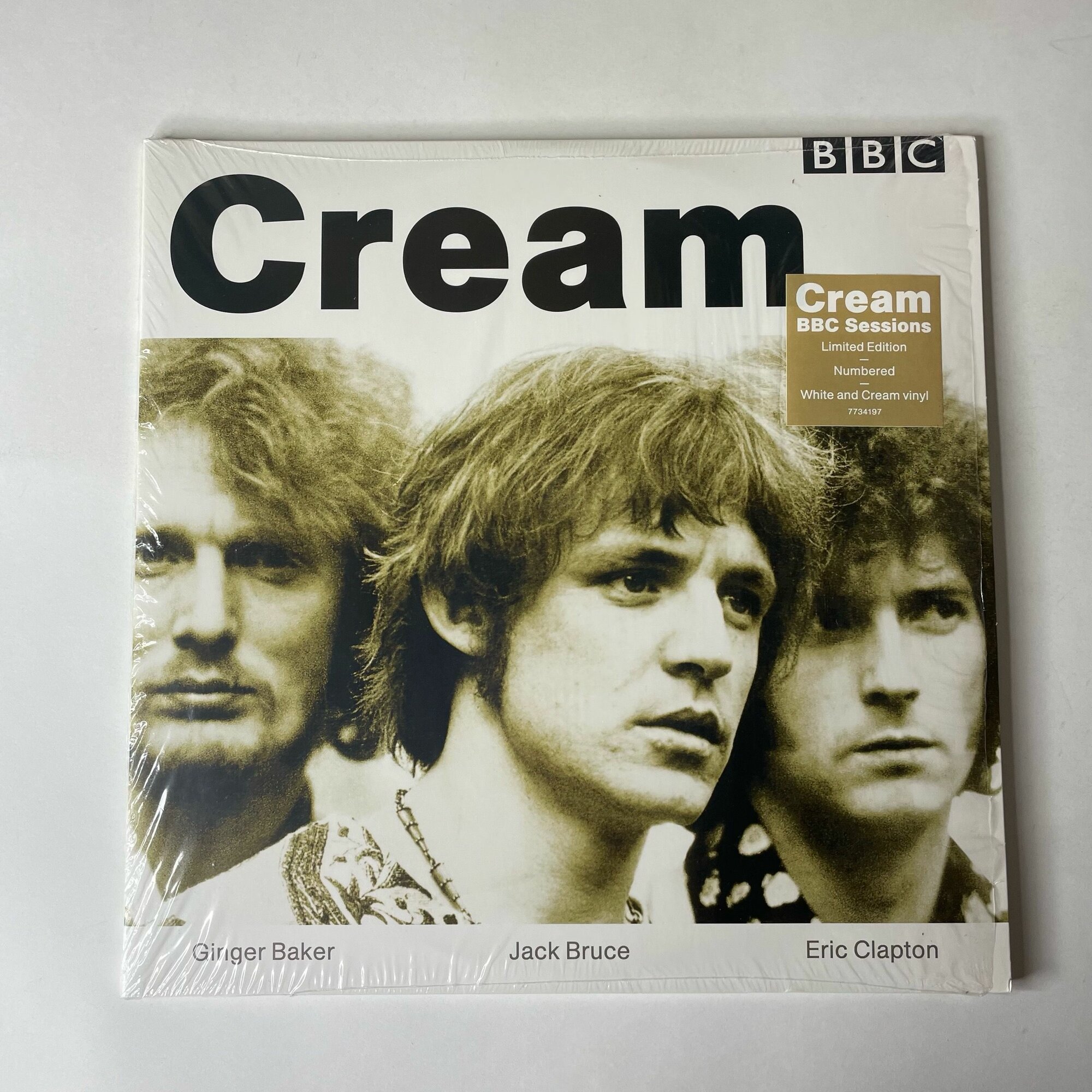 Винтажная виниловая пластинка LP Eric Clapton Cream BBC Sessions (ЕU 2019) (Белый И Кремовый Винил) (Лимитированное Издание № 350)