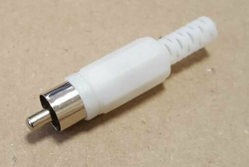 2 шт, Колокольчик, Разъем RCA (Male), штекер на кабель под пайку, белый