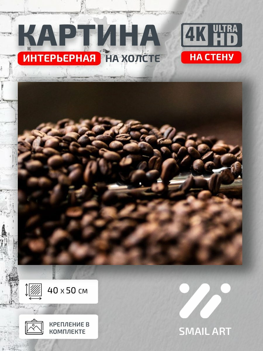 Картина на холсте интерьерная 40 на 50 на стену Зёрна Food для гостиной кулинария интерьер