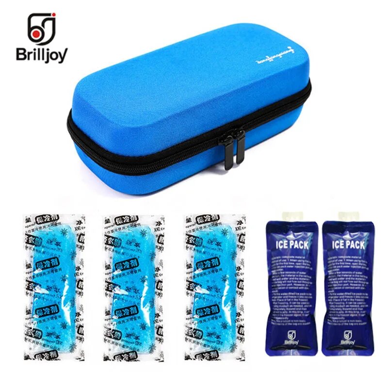 Brilljoy новая портативная сумка-холодильник для инсулина, дорожный чехол для лекарств, диабетического инсулина, коробка для таблеток, Bolsa Termica, мешок для льда из алюминиевой фольги Синий, Insulin Cooler Bag C
