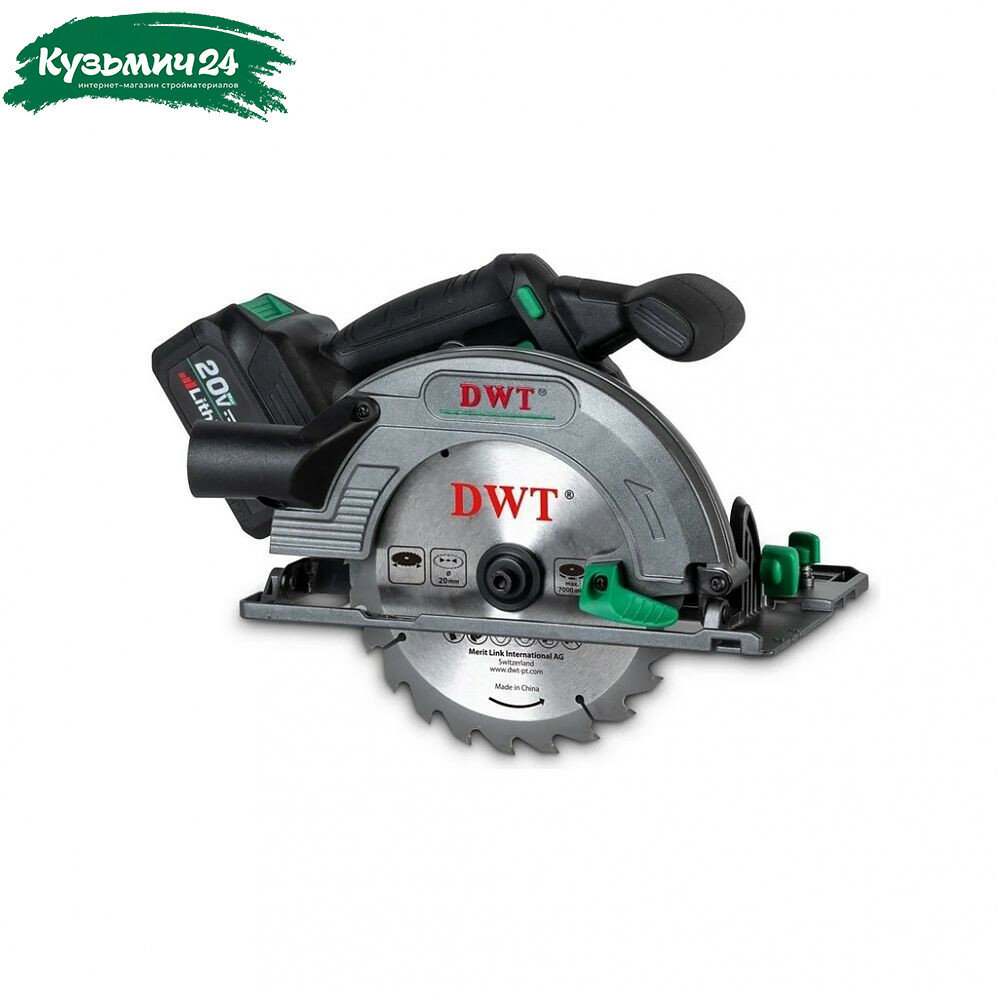 Пила дисковая аккумуляторная DWT AHKP-20-185 DN-4 BMC, 185 мм, бесщеточный двигатель, 5500 об/мин, 1 шт.