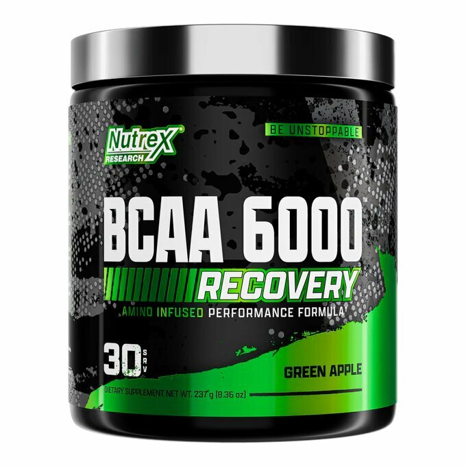 BCAA в порошке Nutrex BCAA 6000 зеленое яблоко 231 гр.