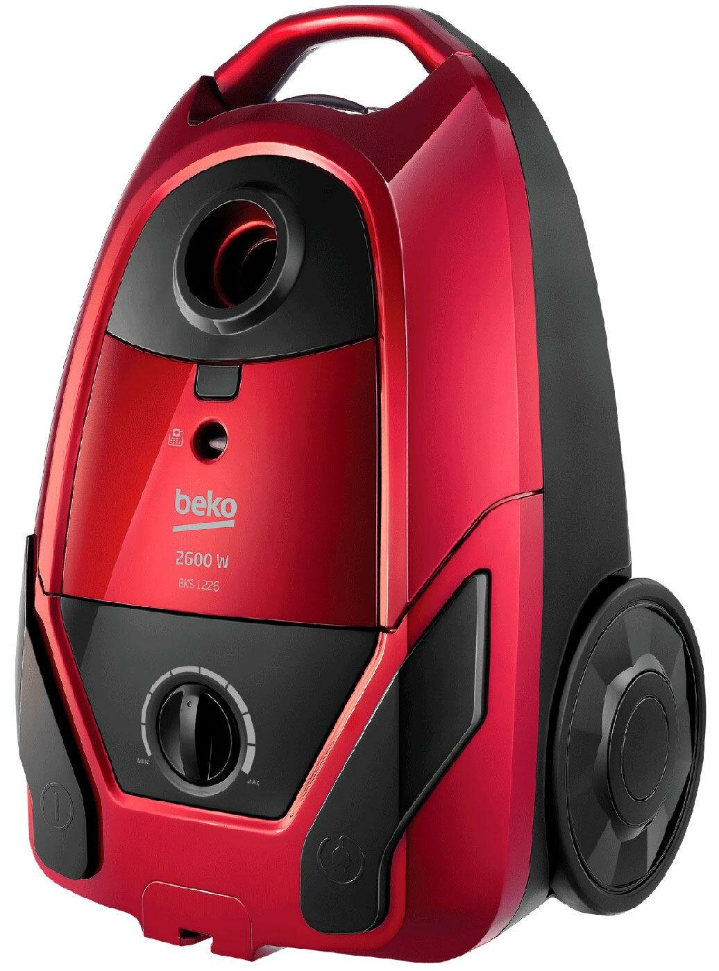 Пылесос Beko BKS 1226 красный, 2600 Вт, 26 кПа, телескопическая трубка
